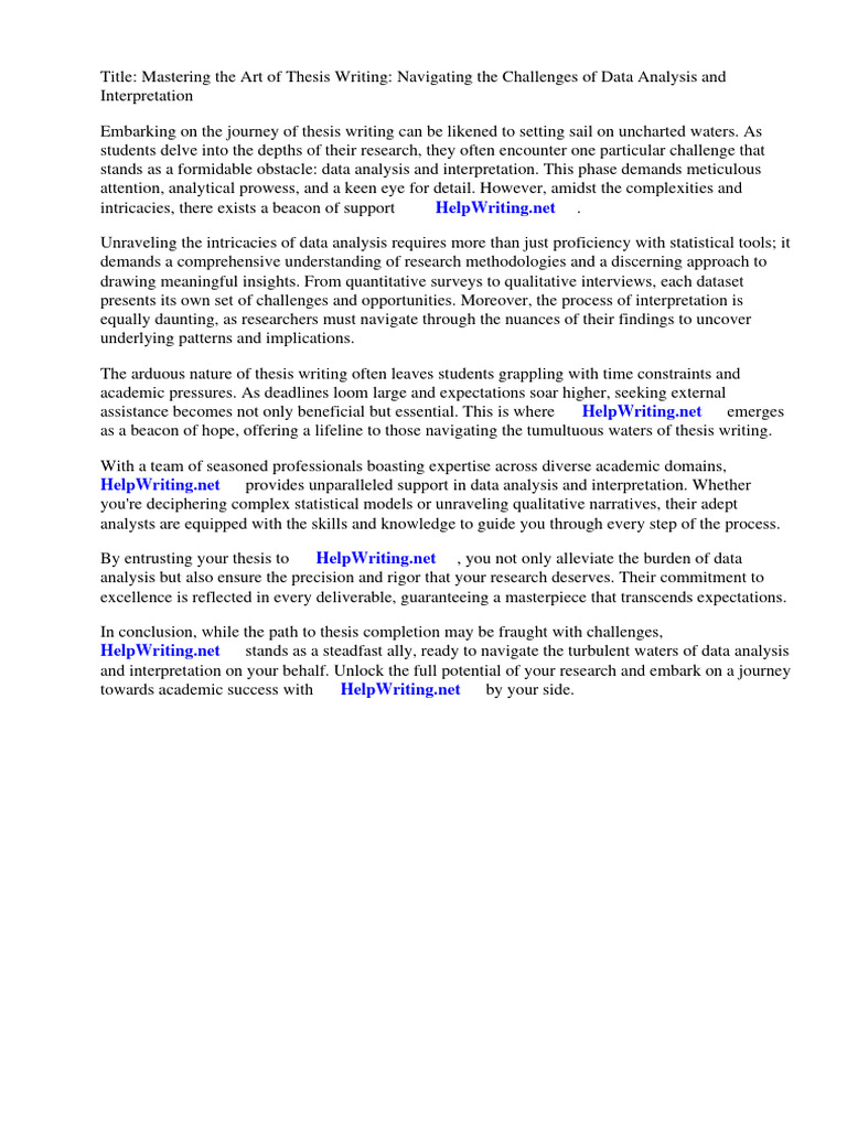 Sample Thesis Data Analysis And Interpretation Pdf Cost Of Living