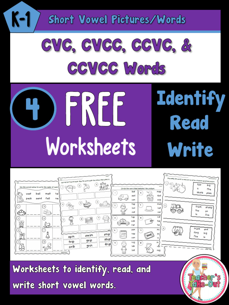 Free CVC CVCC CCVC Worksheets | PDF