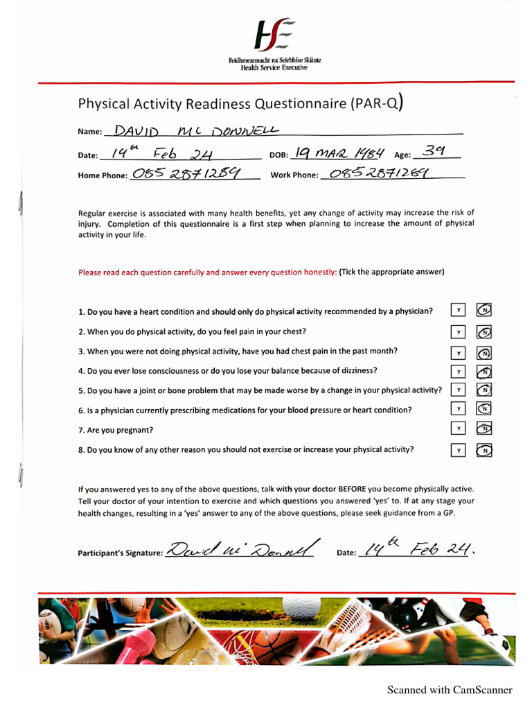 Physical Activity Readiness | PDF