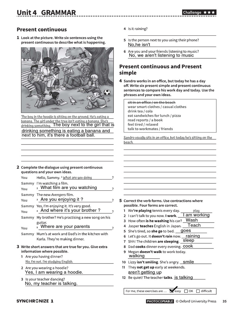 Review Grammar Unit 4 Challenge | PDF