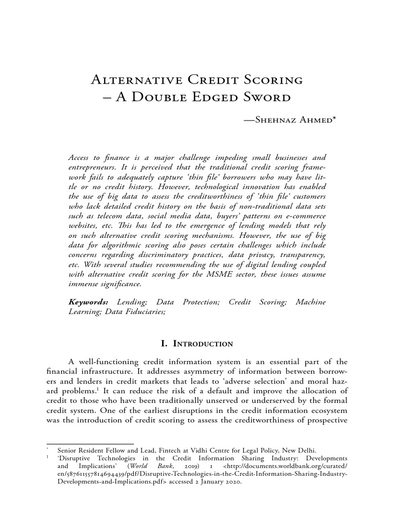 AlternativeCS ShehnazA-1 | PDF | Credit Score | Credit