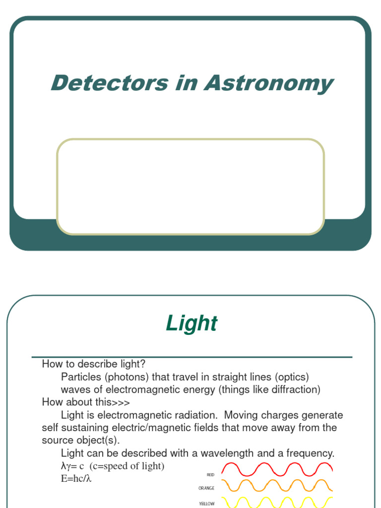 Detectors in Astronomy | PDF | Charge Coupled Device | Telescope