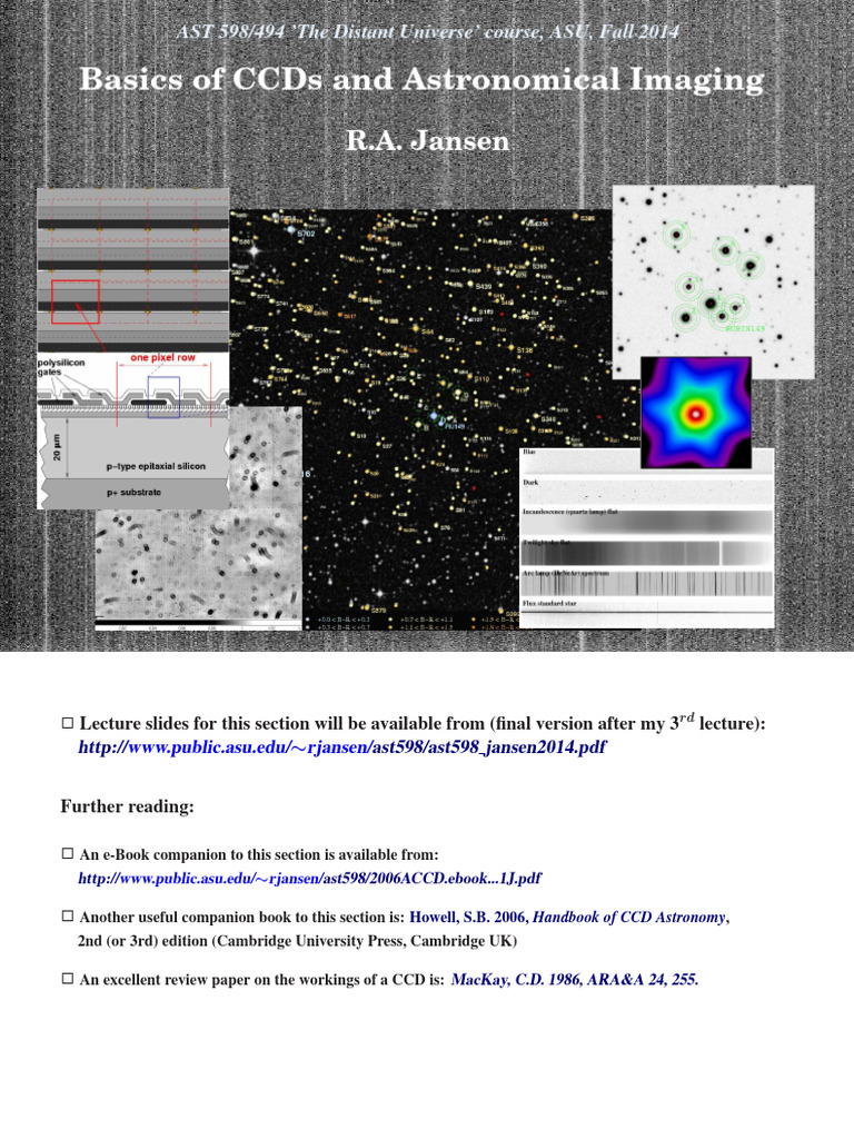 CCD Basics for Astronomical Imaging | PDF