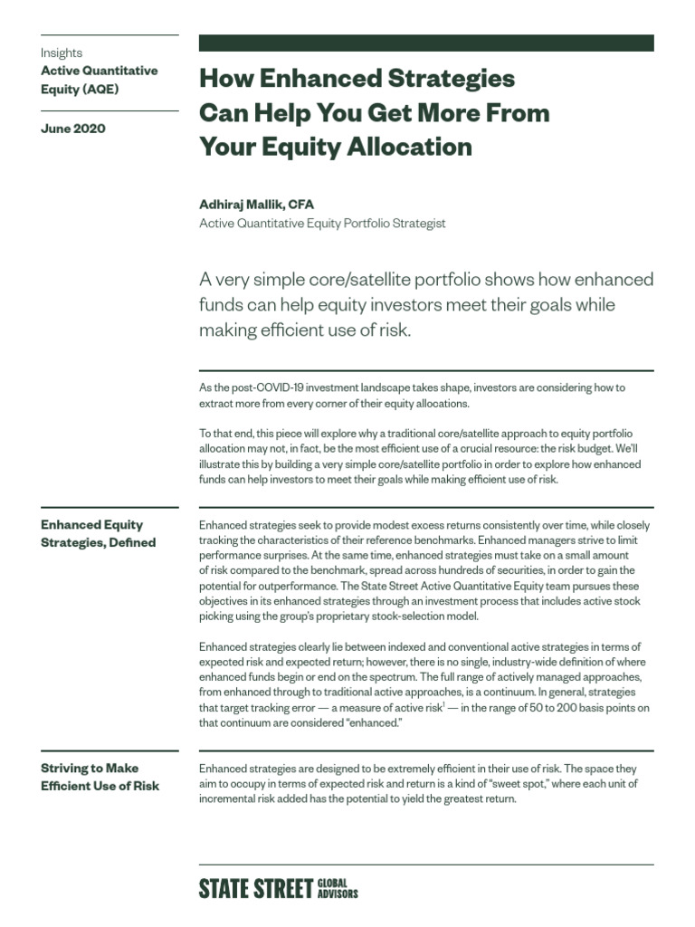 How Enhanced Strategies Can Help Equity Allocation | PDF | Asset ...