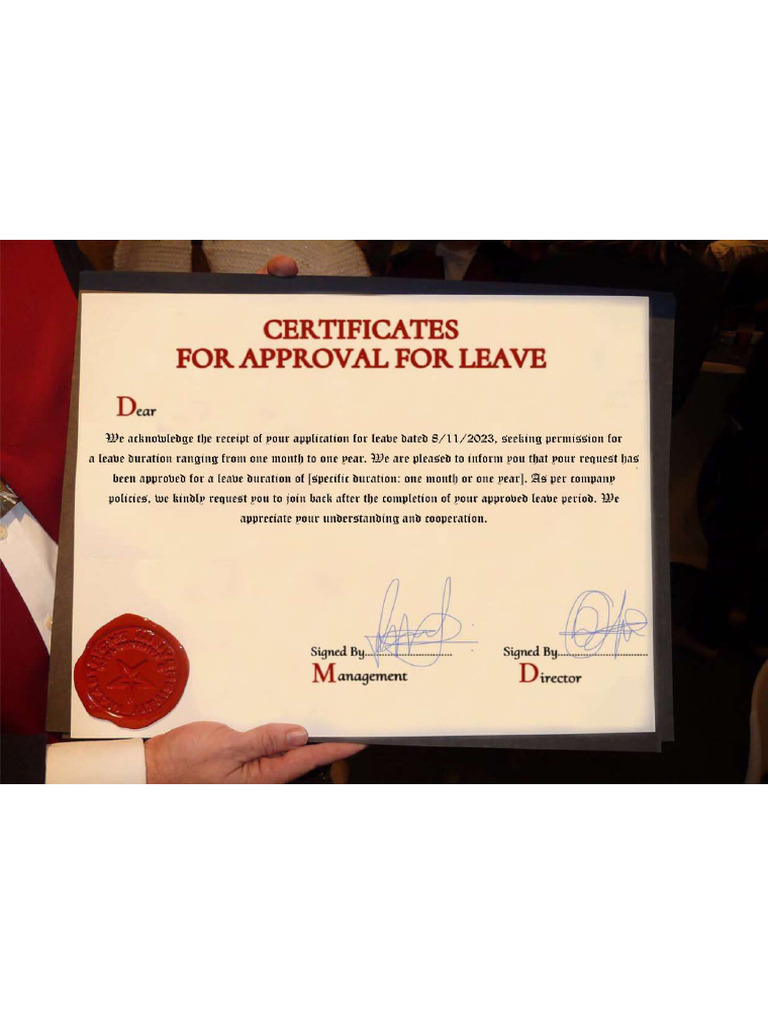 Certificate For Leave | PDF