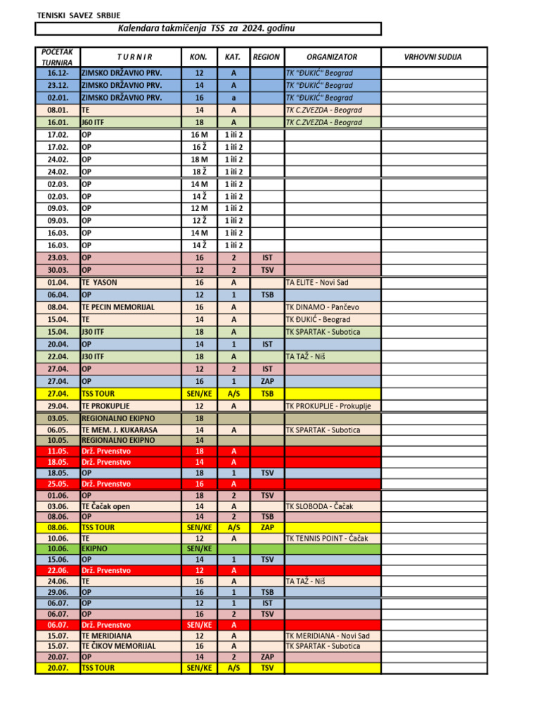 Kalendar Tss 2024 | PDF