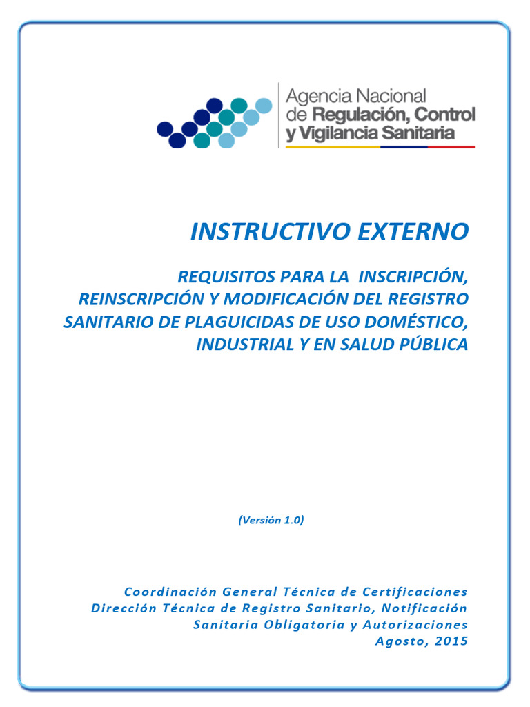 IE-D.1.1-PL-01 Requisitos para La Inscripci N Reinscripci N y Modif Del Registro Sanitario ...