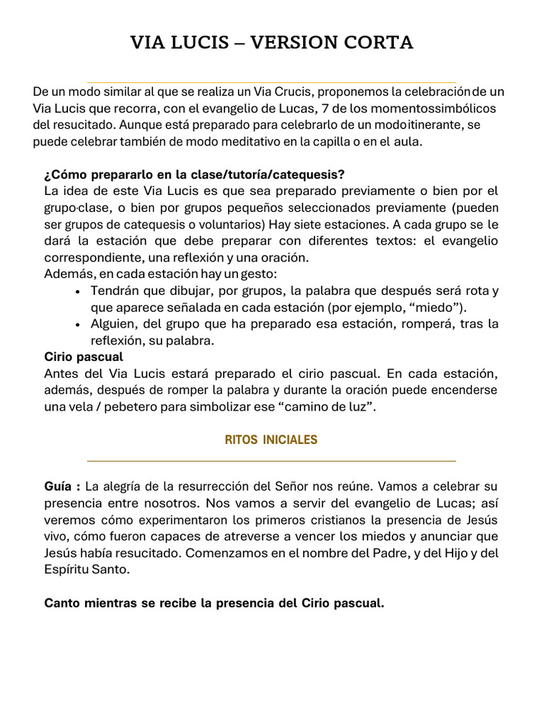 Via Lucis Aula | PDF | La resurrección de Jesús | Jesús