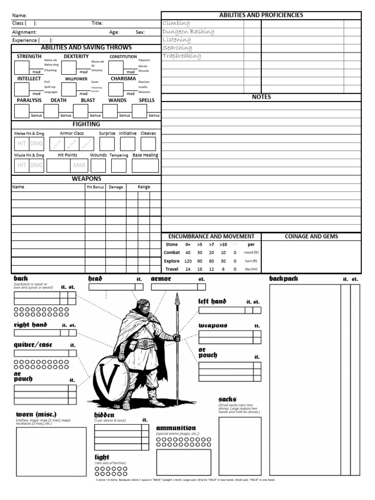 1. Character_Sheet_and_Inventory_Male | PDF