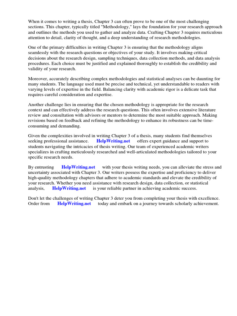 Thesis Writing Chapter 3 | PDF