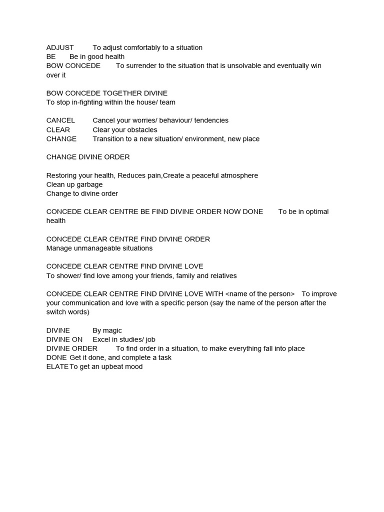 Switchword List 1 | PDF