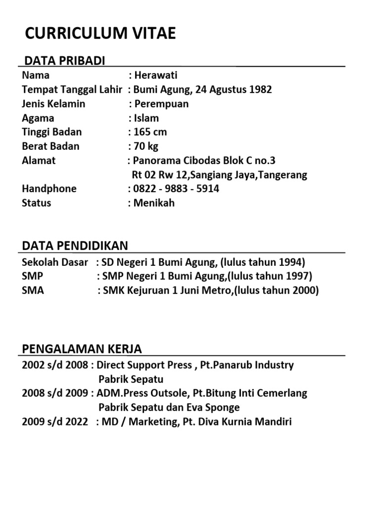 CV Herawati | PDF