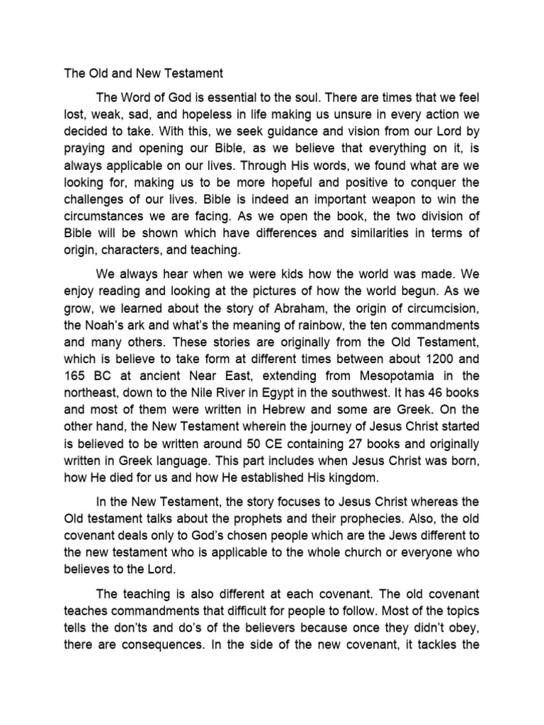 The Old and New Testament | PDF | New Covenant | Jesus