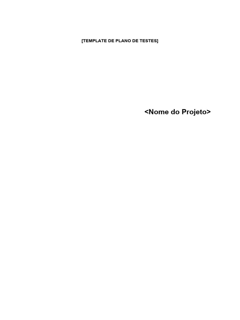 Template de Plano de Testes de Software | PDF | Testes de software ...