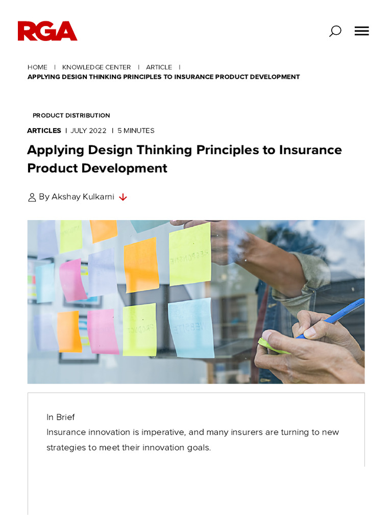 Applying Design Thinking Principles to Insurance Product Development ...