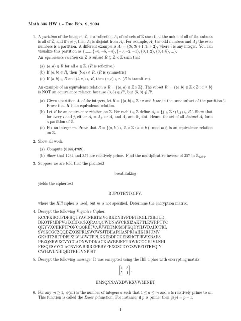 HW 1 | PDF | Science & Mathematics | Computers