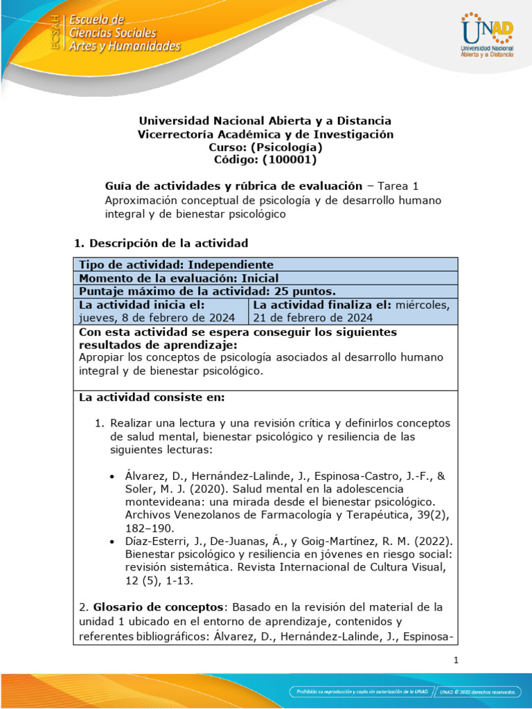 Guía de Actividades y Rúbrica de Evaluación - Unidad 1 - Tarea 1 - Aproximación A Los Conceptos ...