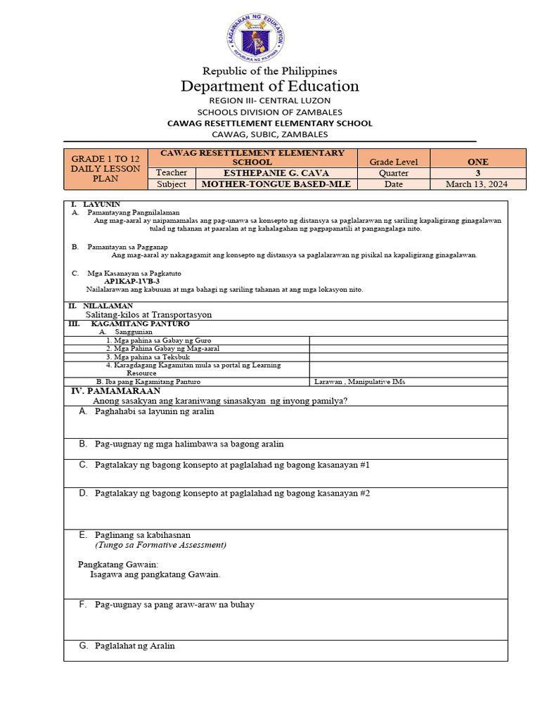Grade 1 COT AP Q4 | PDF