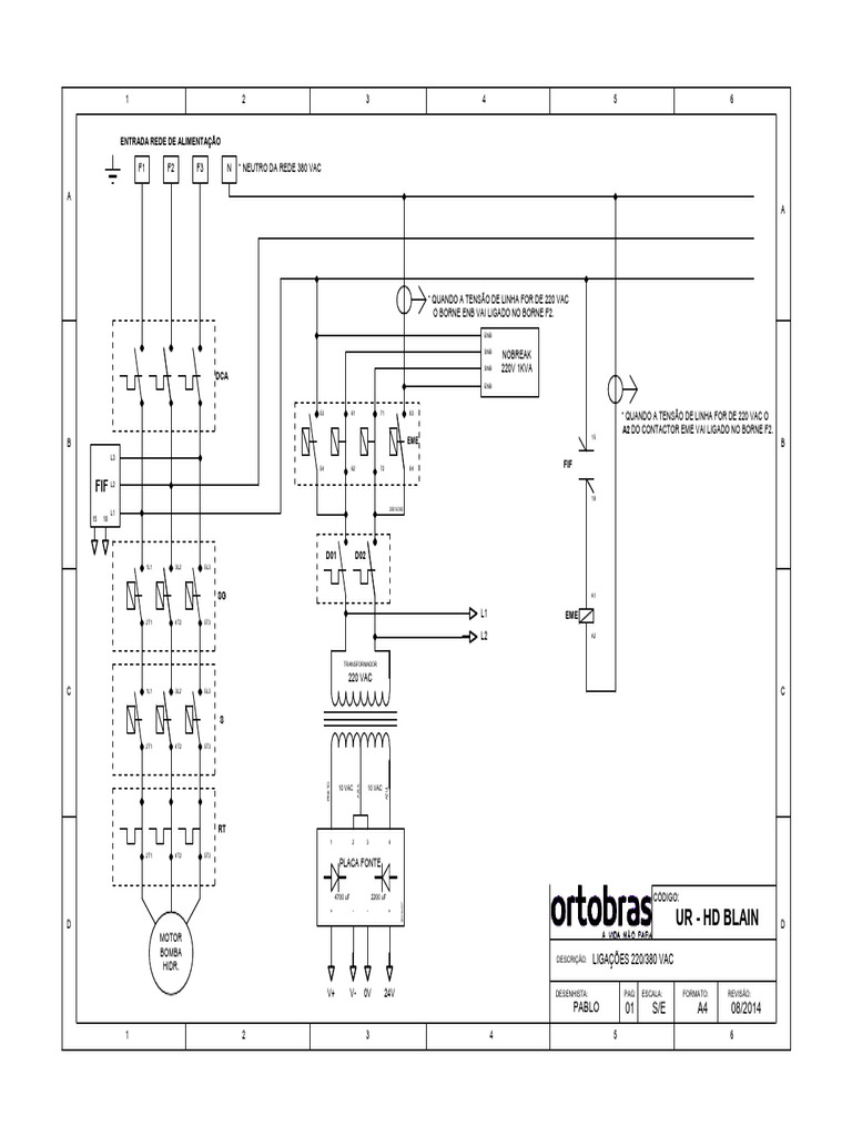 01-Esquema Elétrico Ortobras | PDF | Potência (Física) | Bens manufaturados