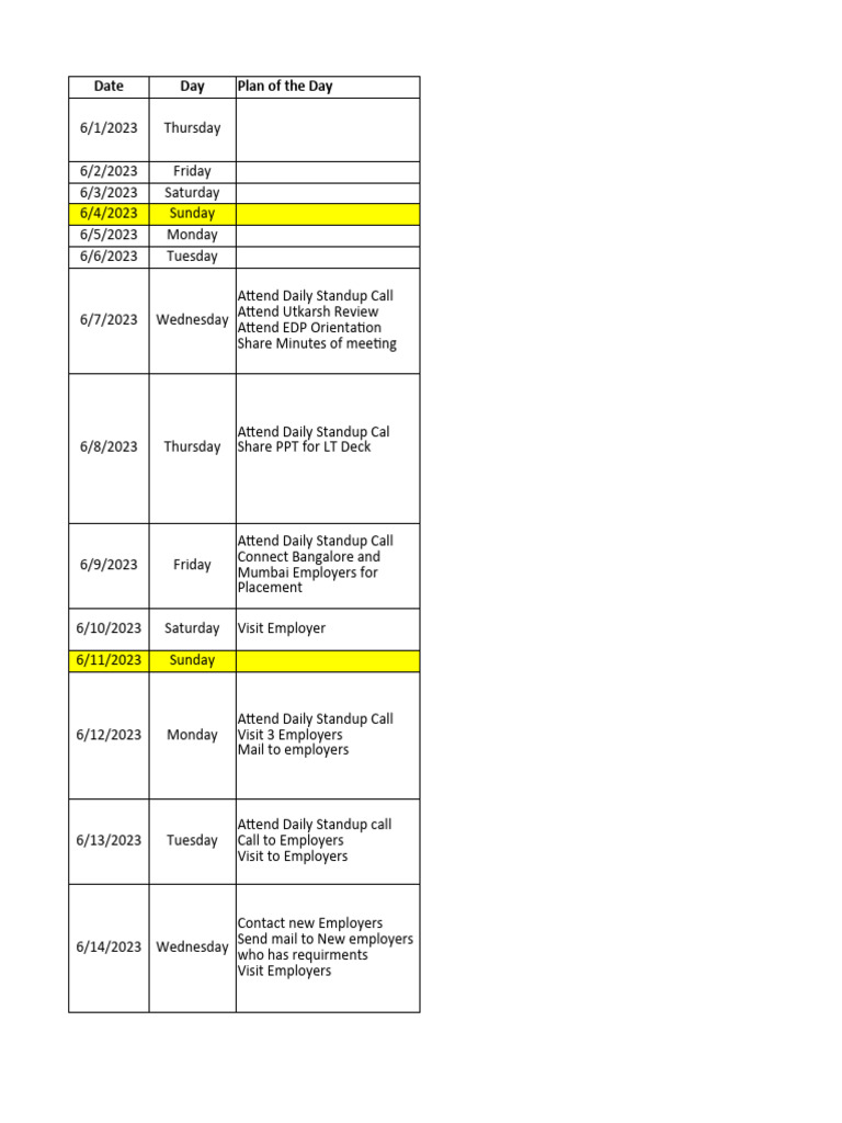 Daily Activities Pdf