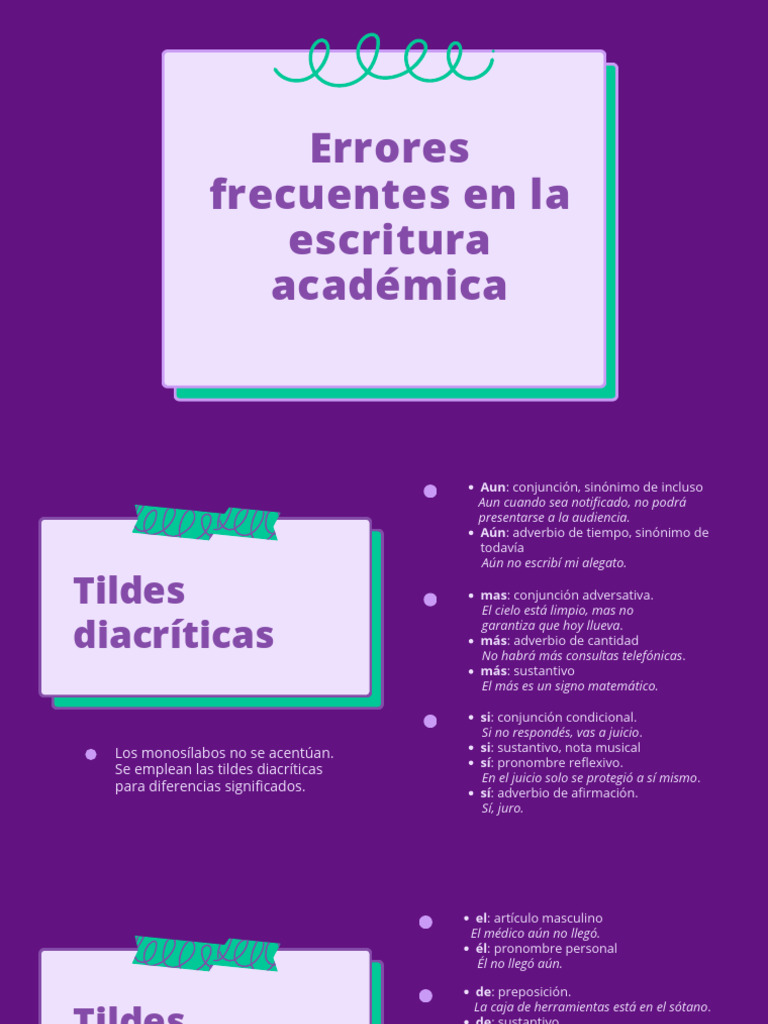 Errores comunes en escritura académica | PDF | Morfología Lingüística ...
