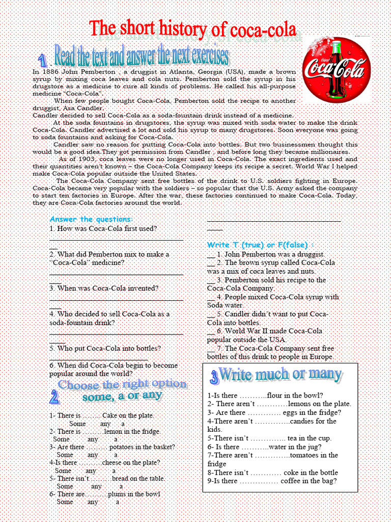 A Short History of Coca-Cola | PDF | The Coca Cola Company | Coca Cola