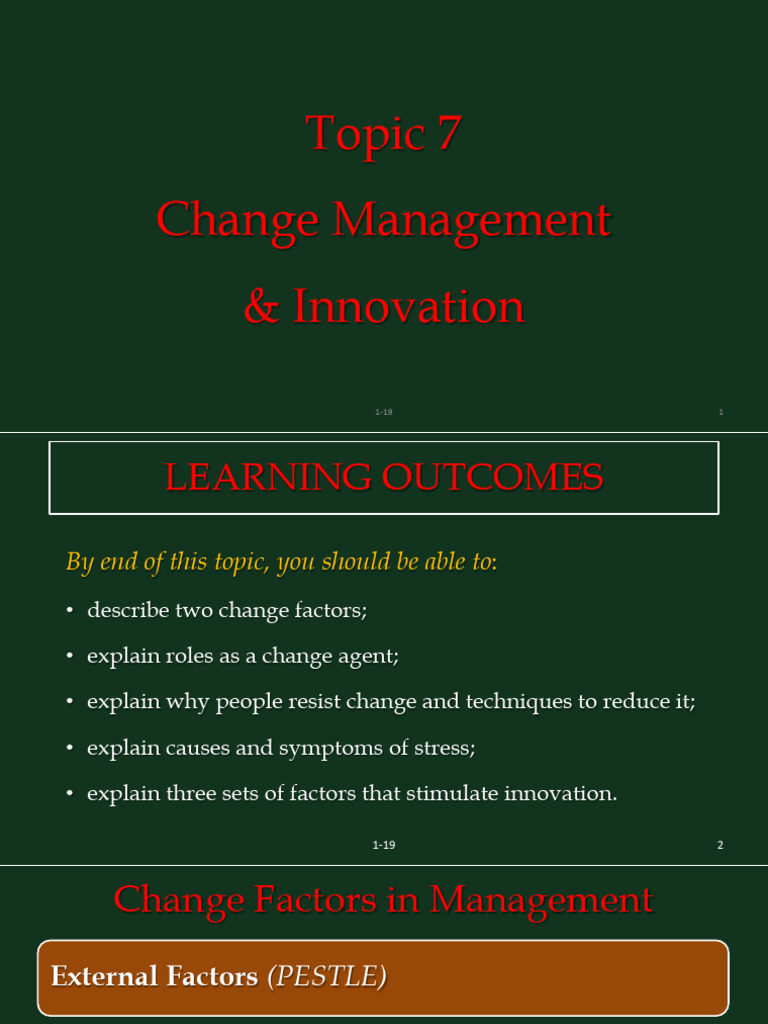 T7 - Change Management and Innovation | PDF | Innovation | Change ...