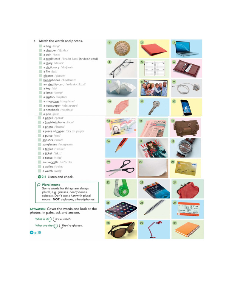 2 Things Vocabulary | PDF