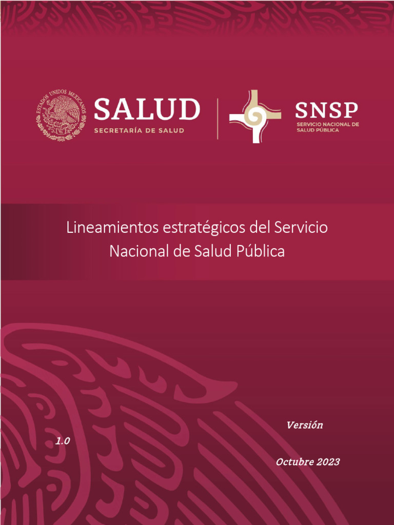1.lineamientos Estratégicos SNSP | PDF | Salud pública | Cuidado de la ...