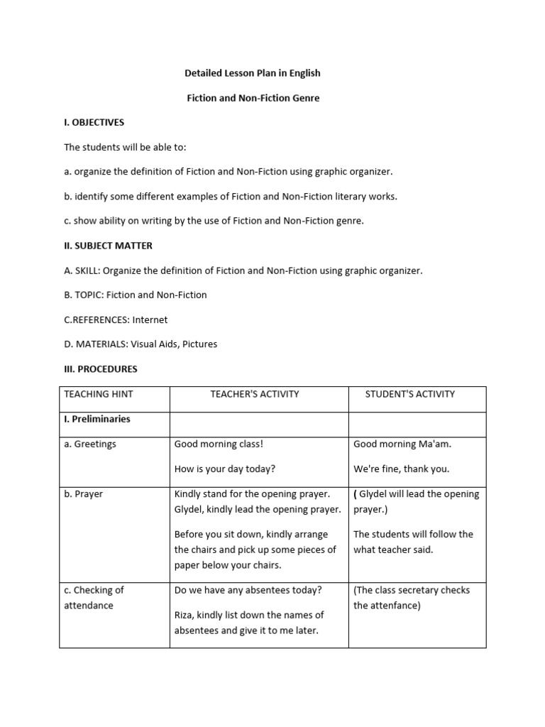 2nd LESSON PLAN ENGLISH | Download Free PDF | Non Fiction | Lesson Plan 2nd LESSON PLAN ENGLISH | Download Free PDF | Non Fiction | Lesson Plan