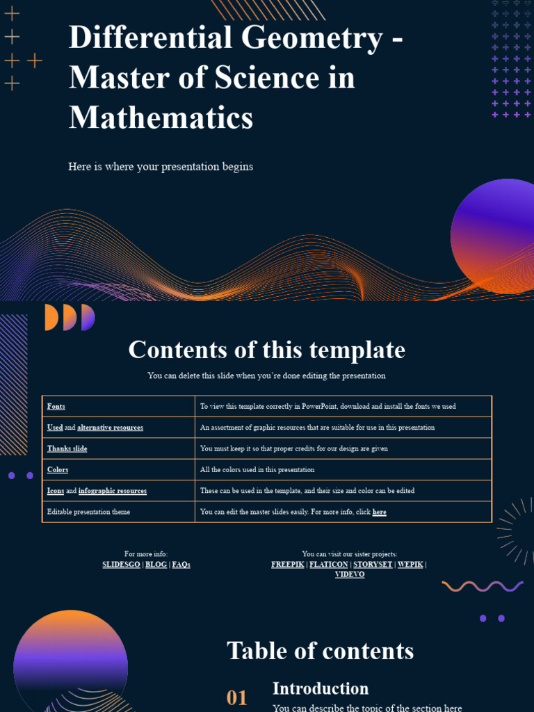 Differential Geometry - Master of Science in Mathematics by Slidesgo | PDF | Planets | Mercury ...
