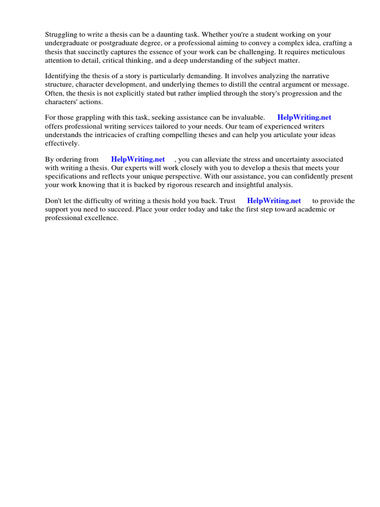 How To Identify The Thesis of A Story | PDF | Essays | Thesis