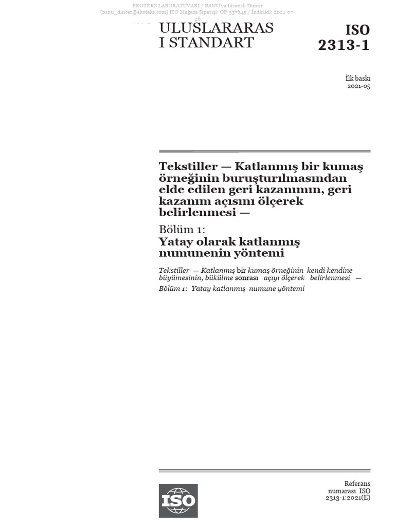 ISO 2313-1 Türkçe | PDF