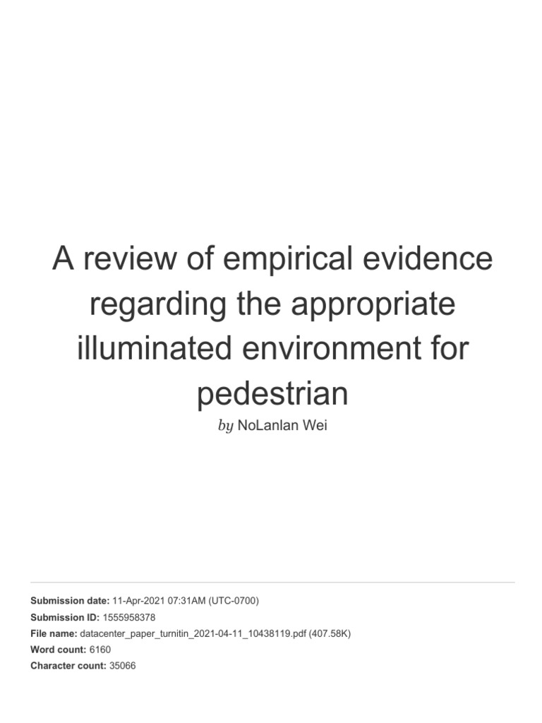 A review of empirical evidence regarding the appropriate illuminated ...