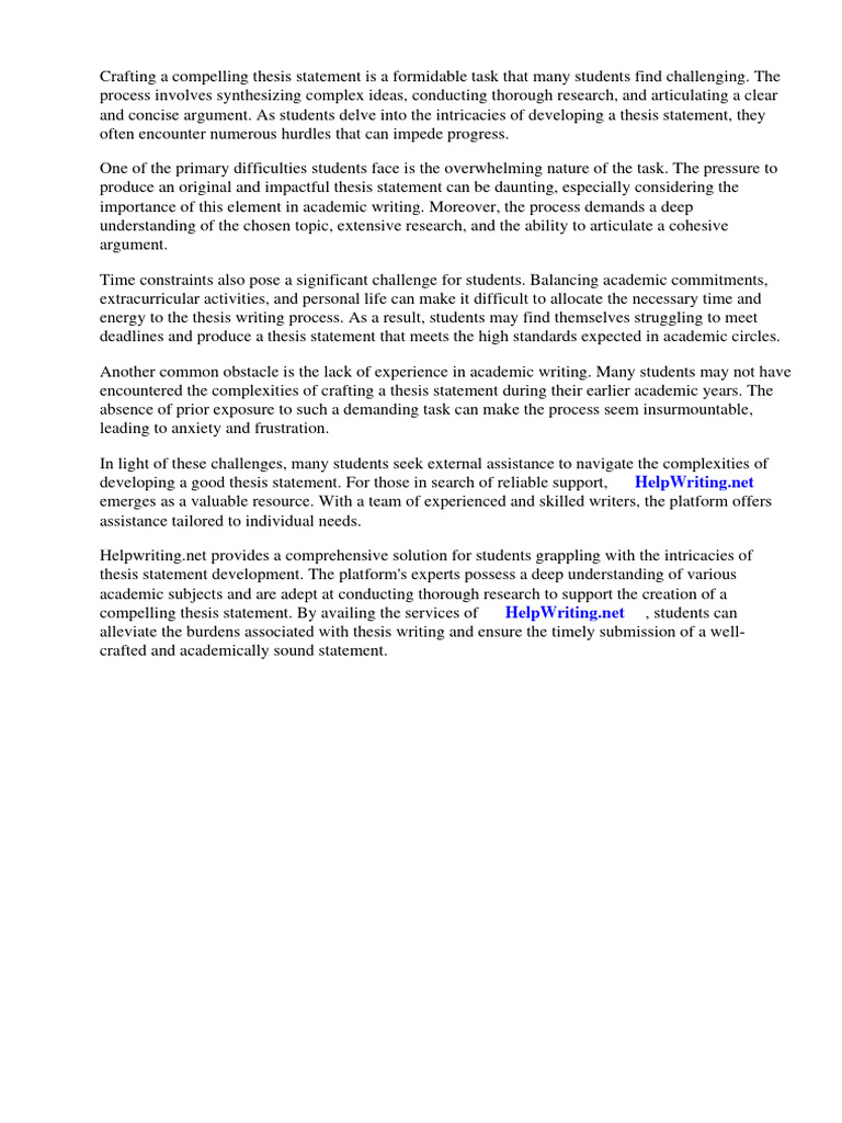 How To Develop A Good Thesis Statement Pdf Essays Thesis