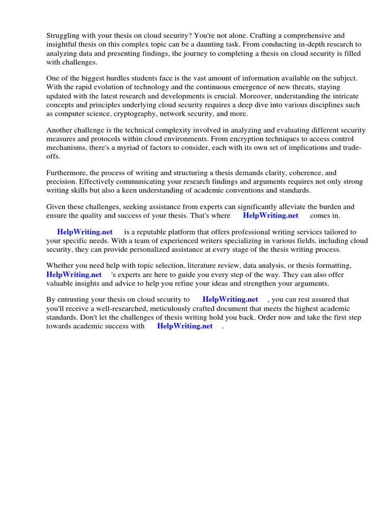 Thesis On Cloud Security PDF | PDF | Cloud Computing | Encryption