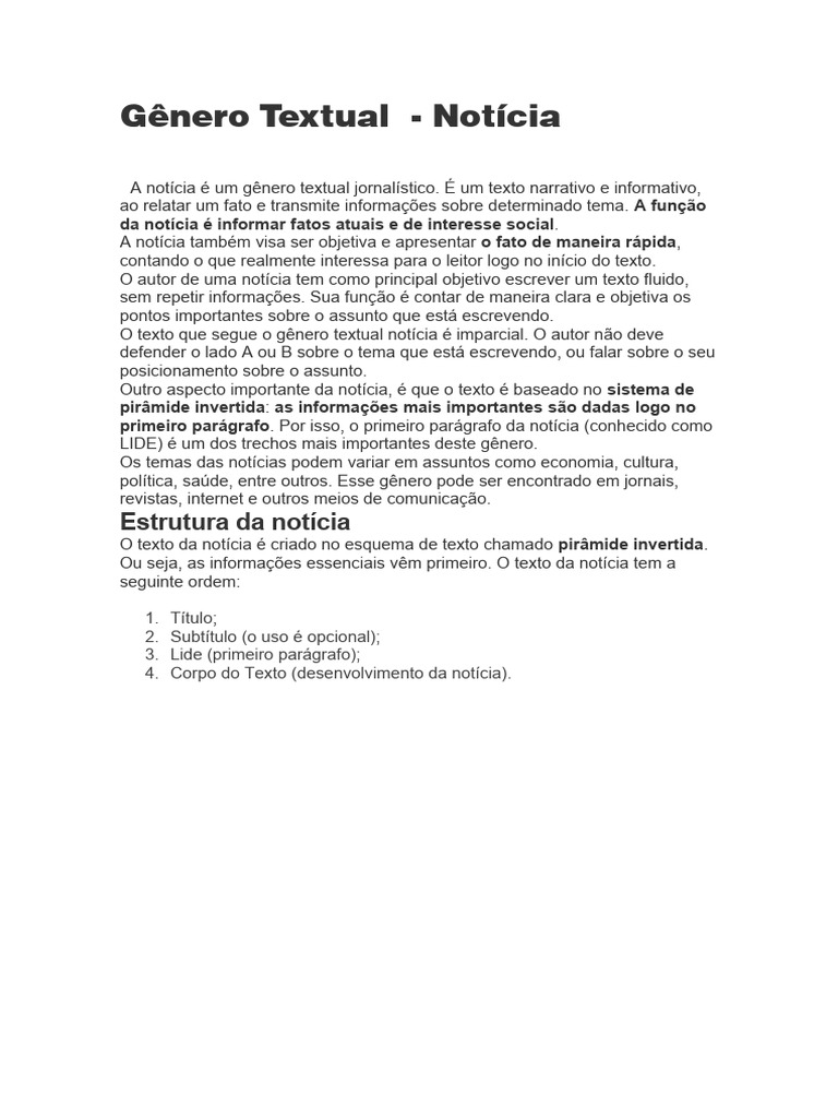Gênero Textual - Noticia | PDF
