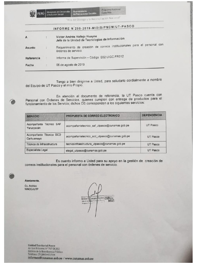 Informe de Creacion de Correos Electronicos OS | PDF Informe de Creacion de Correos Electronicos OS | PDF