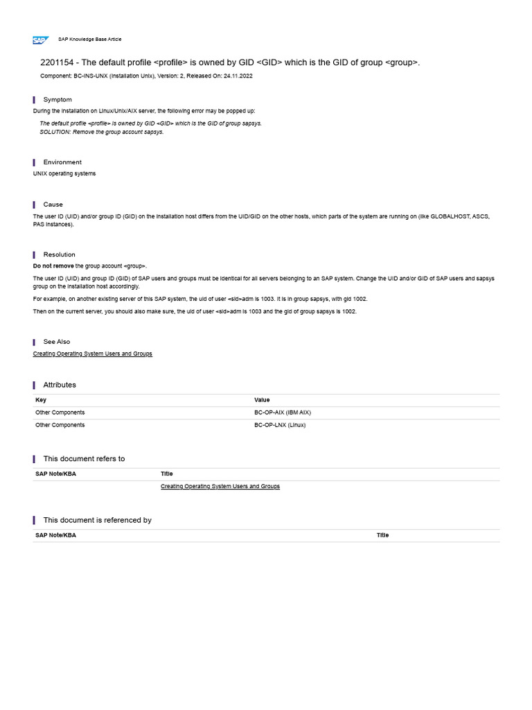 The Default Profile Is Owned by GID Which Is The GID of Group | PDF