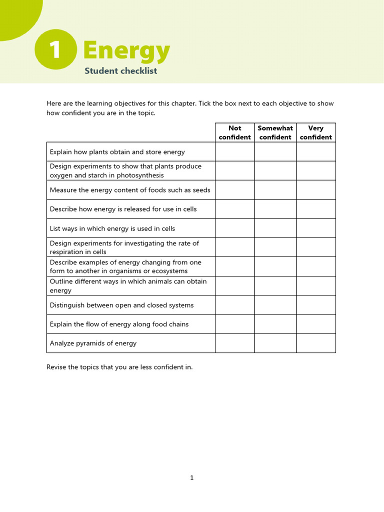 Myp Biology Student Checklists | PDF | Genetics | Ecosystem
