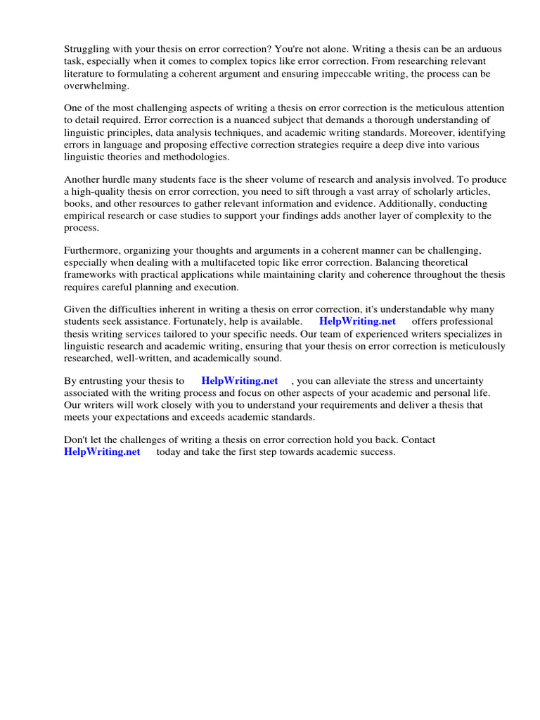 Error Correction Thesis | PDF | Linguistics | Cognitive Science