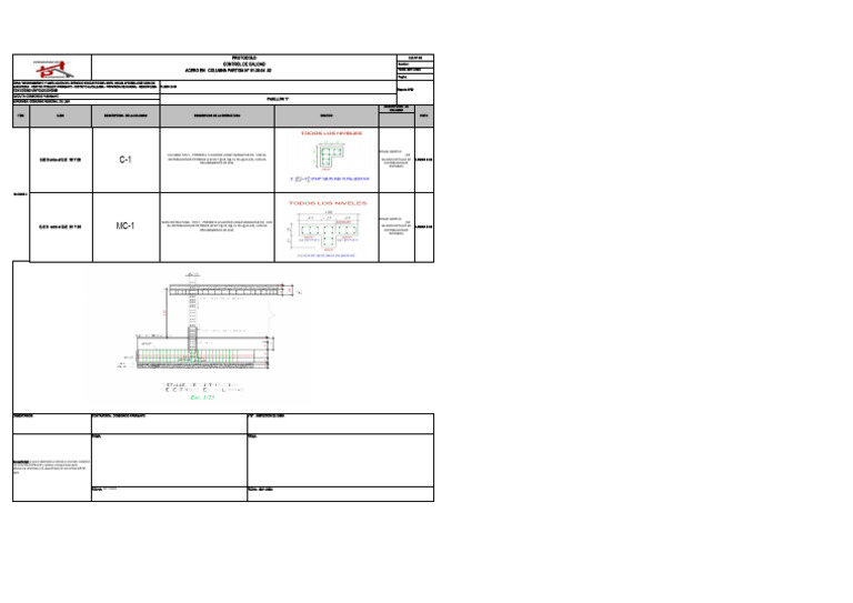 Protocolo Liberacion de Aceros en Columnas - Bloque Ii | PDF