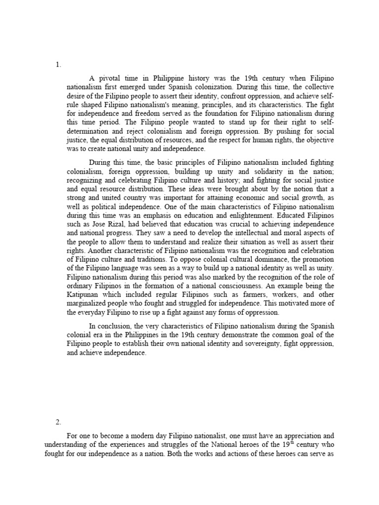 Int Paper 3 | PDF | Nationalism | Philippines