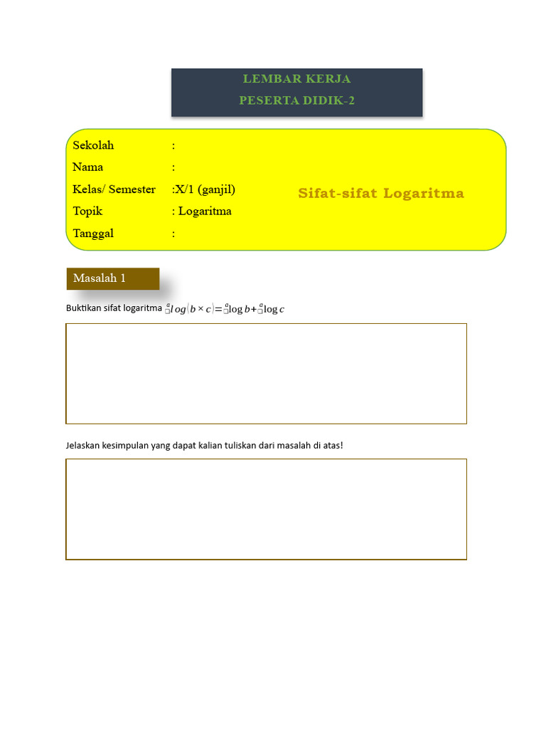 Buktikan Sifat Logaritma Alogb | PDF