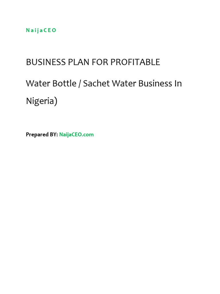 Pure Water and Bottled Water Business Plan in Nigeria | PDF | Income ...