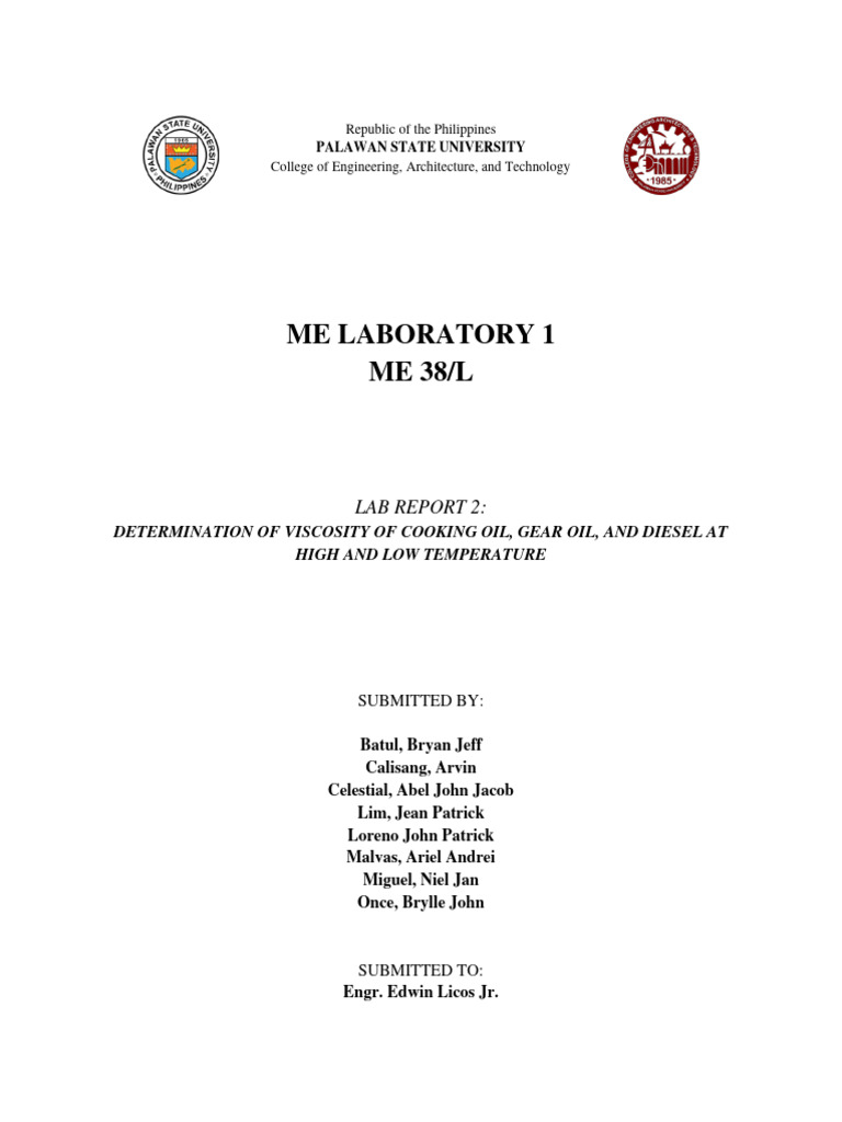 Group 3 - LAB REPORT 2 | PDF | Viscosity | Density Group 3 - LAB REPORT 2 | PDF | Viscosity | Density