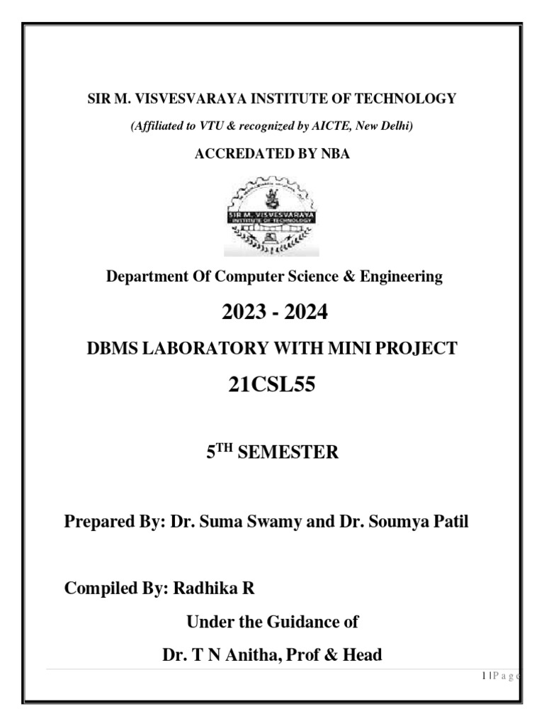 DBMS Lab Guide for CS Students | PDF