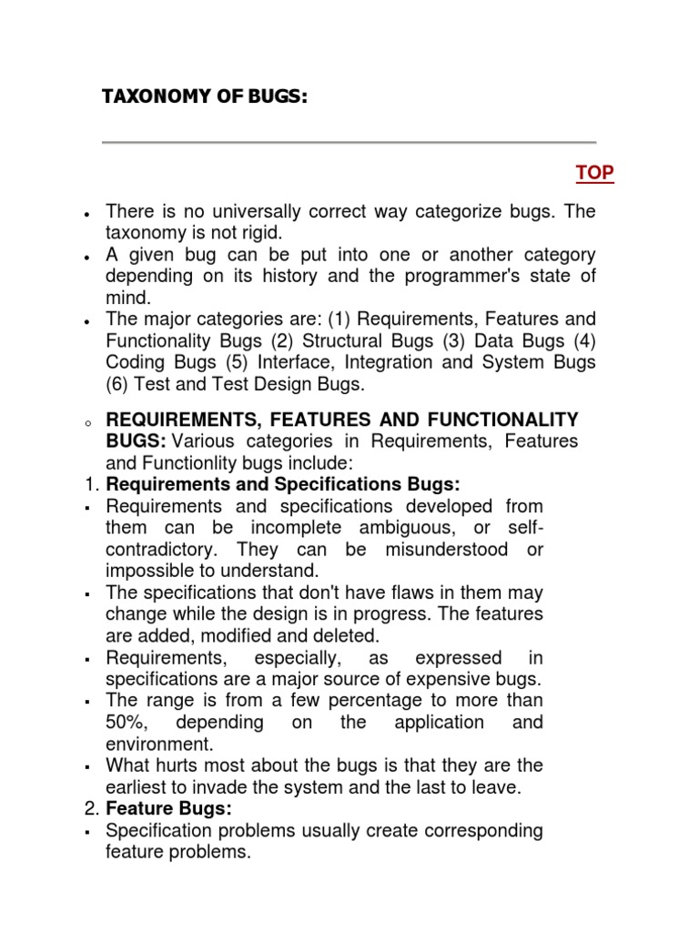 Taxonomy of Bugs | PDF | Software Bug | Interface (Computing)