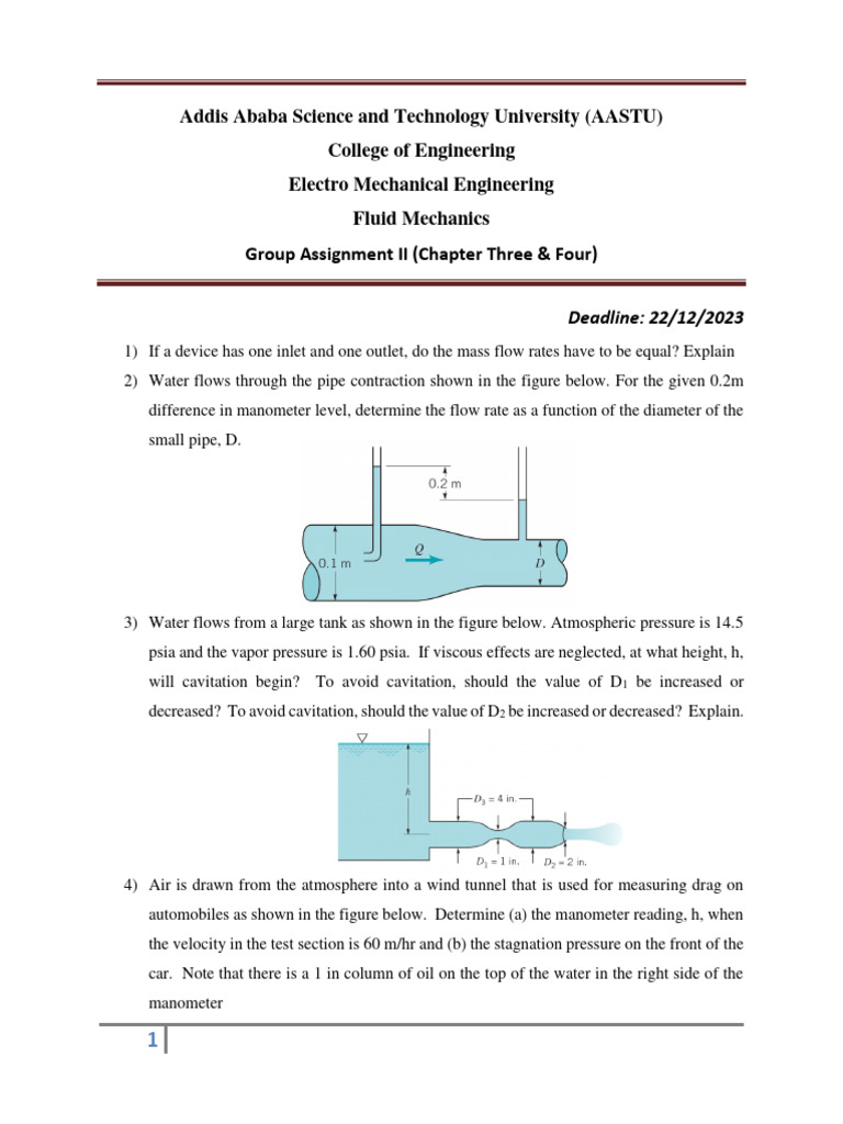 Fluid Flow Analysis and Calculations | PDF | Pressure | Flow Measurement