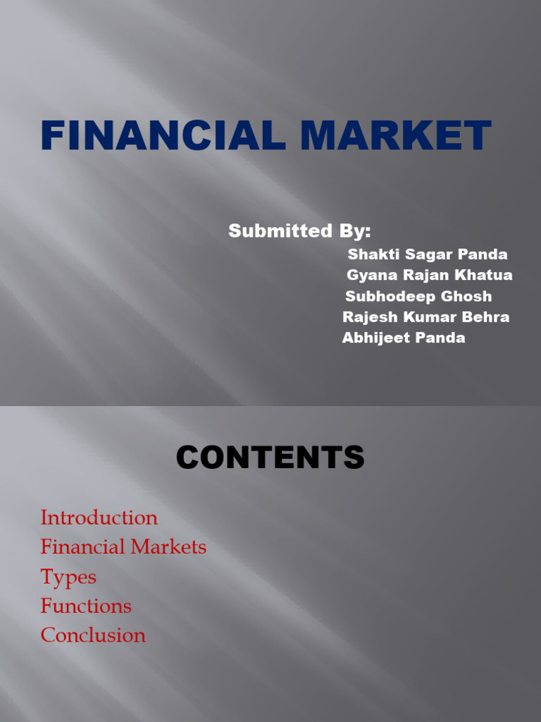 Financial Market | PDF | Finance & Money Management